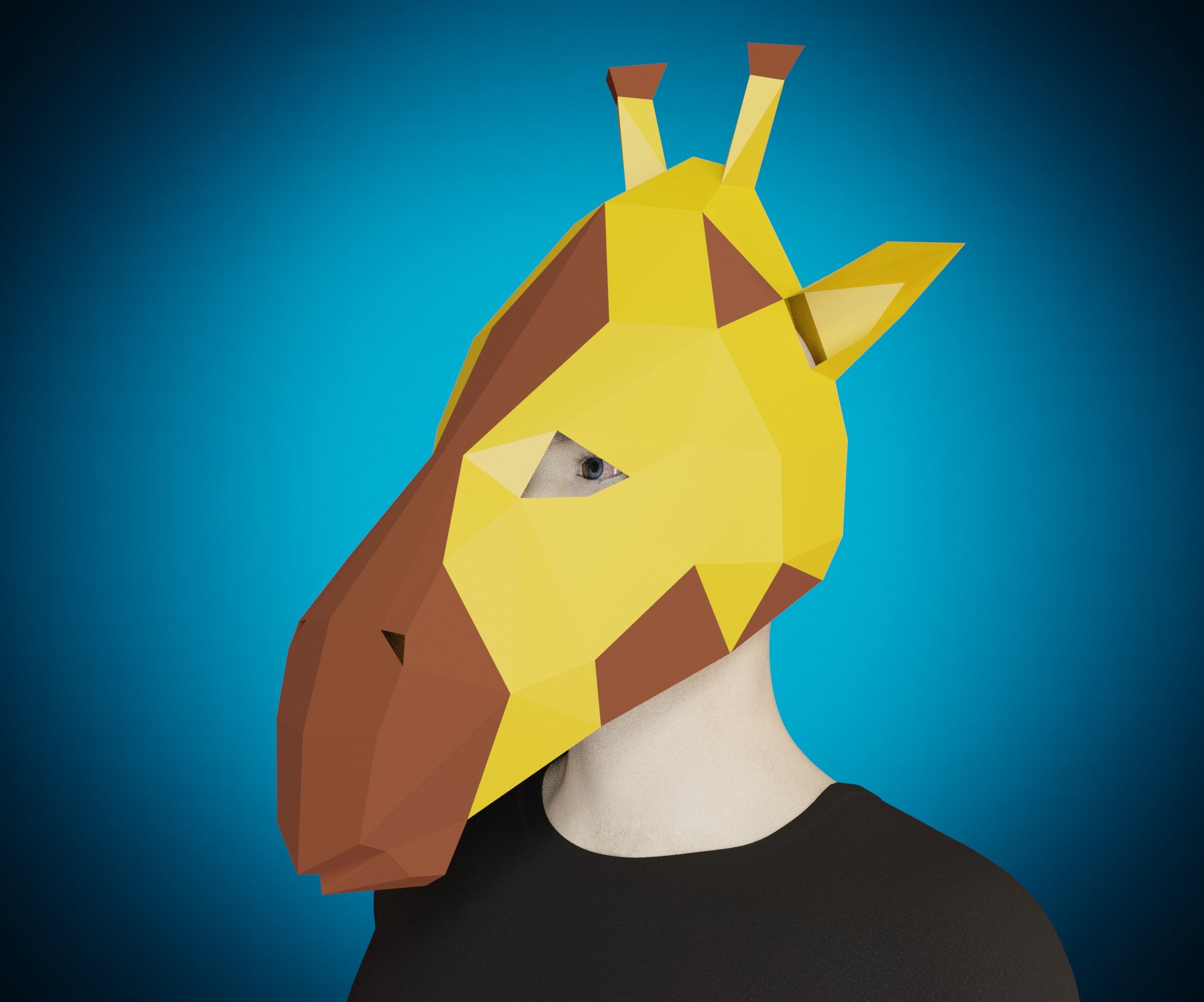 Giraffe MASK Papercraft Template Pdf DIY 3D ANIMAL Mask Adult | Etsy