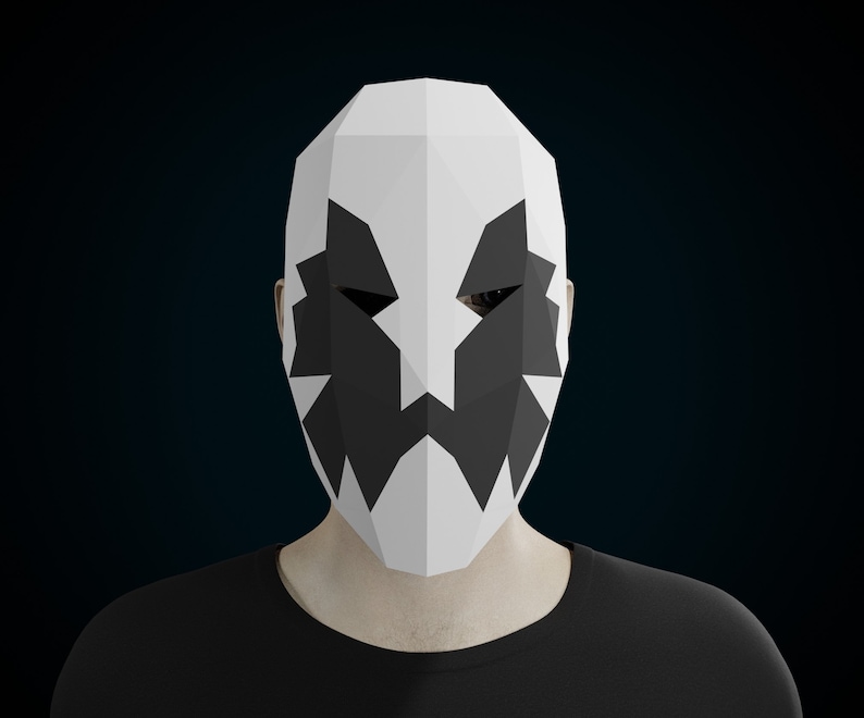 Low Poly RORSCHACH MASK PAPERCRAFT 3D Polygonal Diy - Etsy