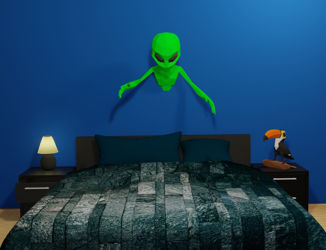 PAPERCRAFT 3D WALL DECOR Alien Printable Pdf Template | Etsy