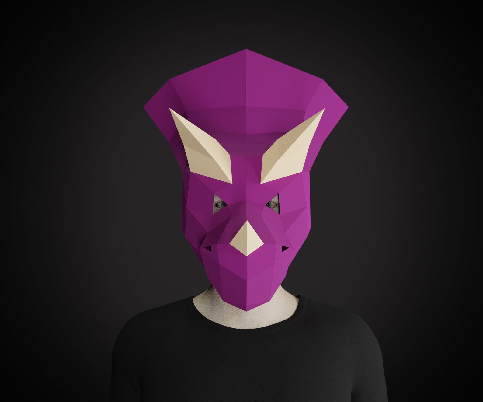 TRICERATOPS MASK PAPERCRAFT 3D Diy Dinosaur Mask for Men Pdf - Etsy