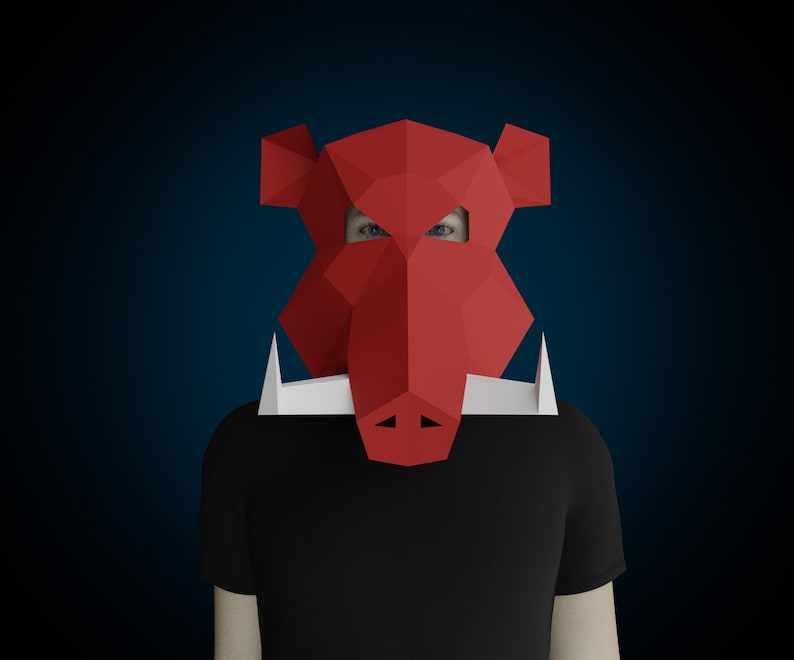 WARTHOG Boar Pig MASK PAPERCRAFT, 3d Template, Diy Printable Craft ...