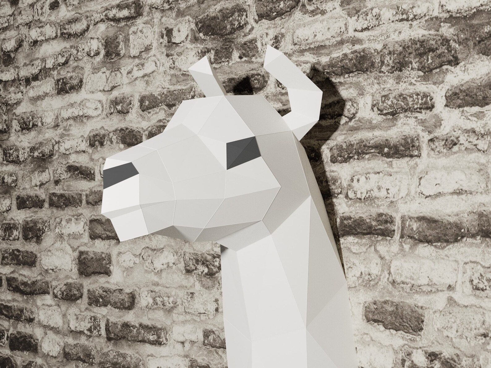 PAPERCRAFT 3D WALL DECOR Llama Head Printable Pdf Template - Etsy