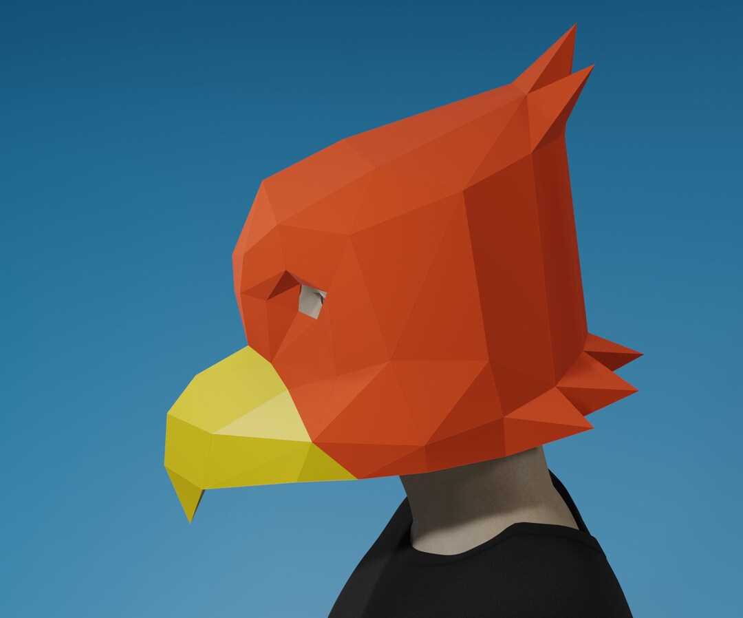 PAPERCRAFT BIRD MASK, Falcon, Animal Mask, Diy Adult Paper Crafts, 3d ...
