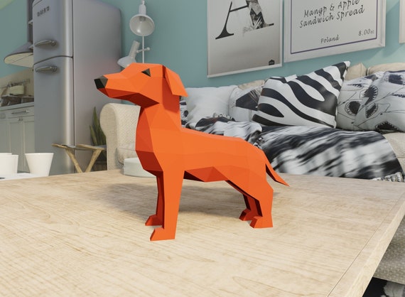 ANIMAL PAPERCRAFT 3D Dachshund Dog PDF Printable Template | Etsy