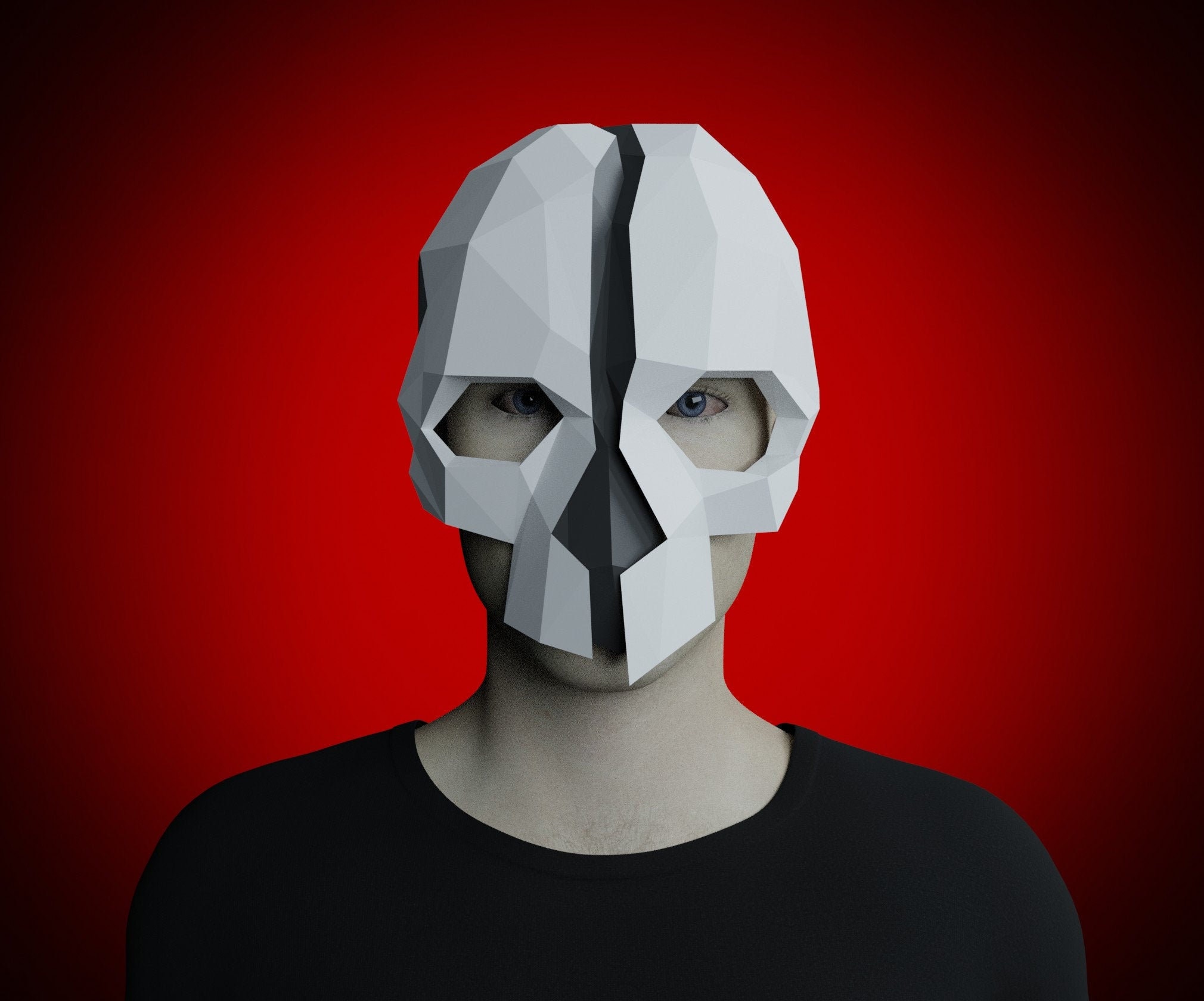 Scary MASK PAPERCRAFT - Broken SKULL - 3D Diy Adult Paper Craft Pattern ...