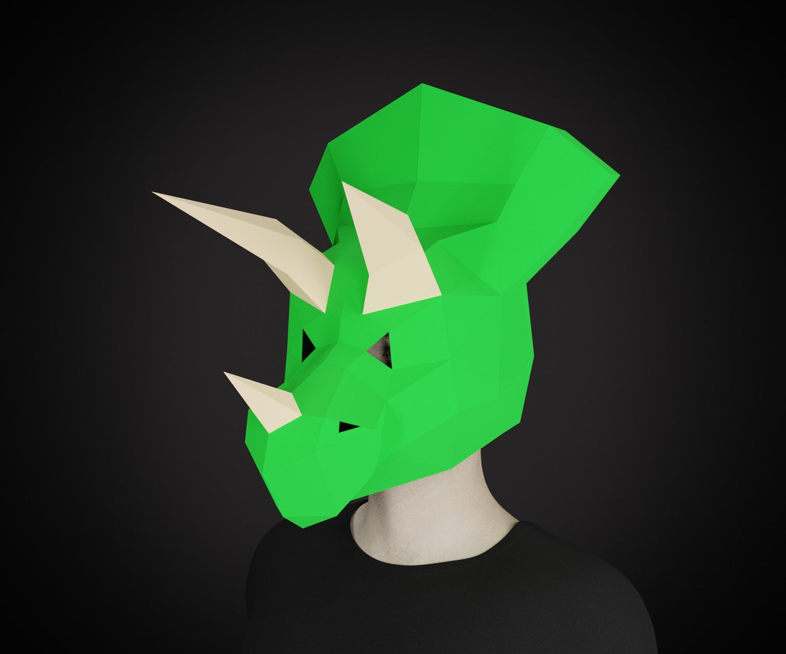 TRICERATOPS MASK PAPERCRAFT 3D Diy Dinosaur Mask for Men Pdf - Etsy