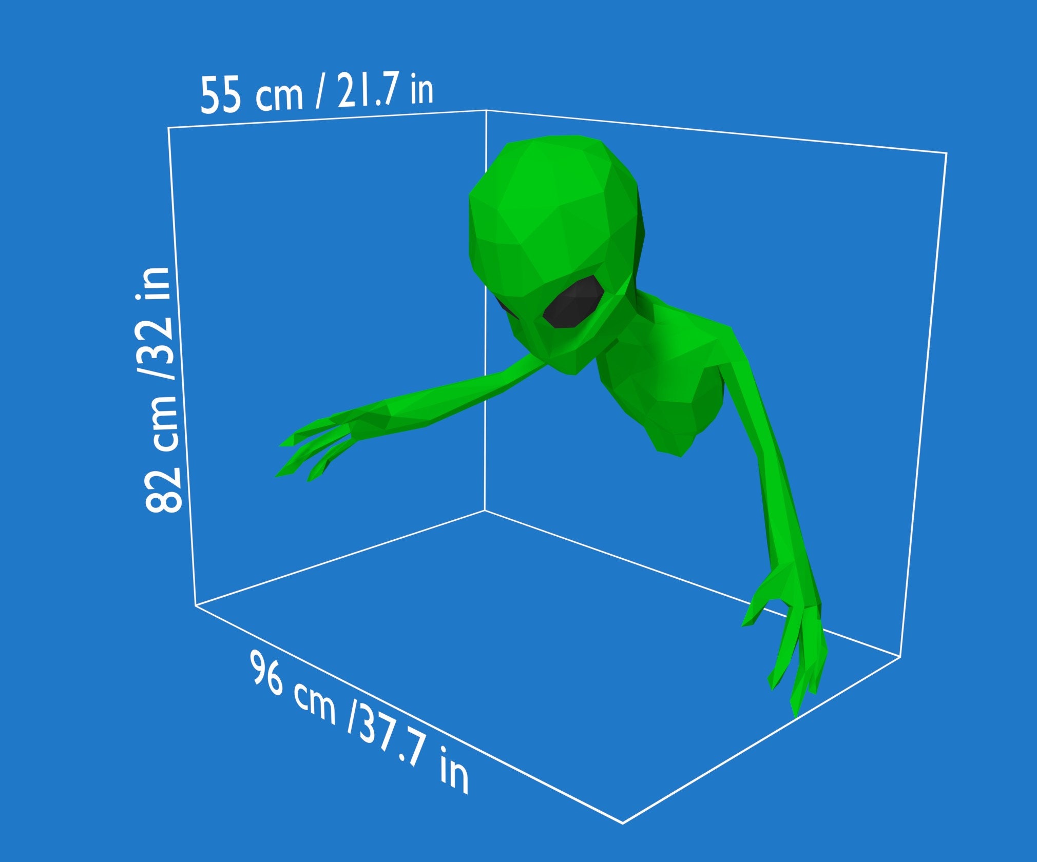 PAPERCRAFT 3D WALL DECOR Alien, Printable Pdf Template Pattern, Xxl Diy ...