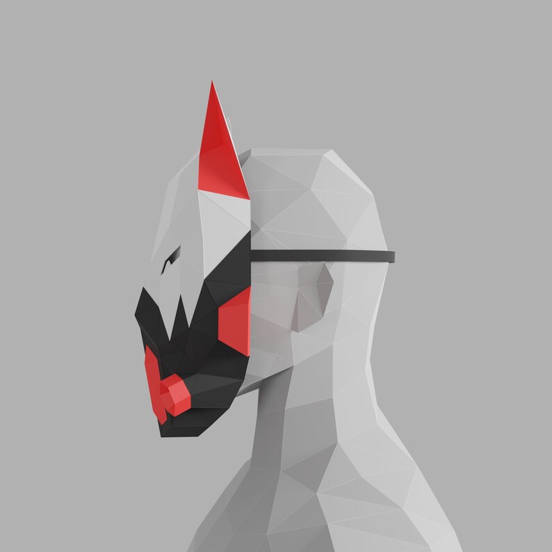 Cybercat PAPERCRAFT MASK PDF Pattern, 3D Costume, Printable Diy ...