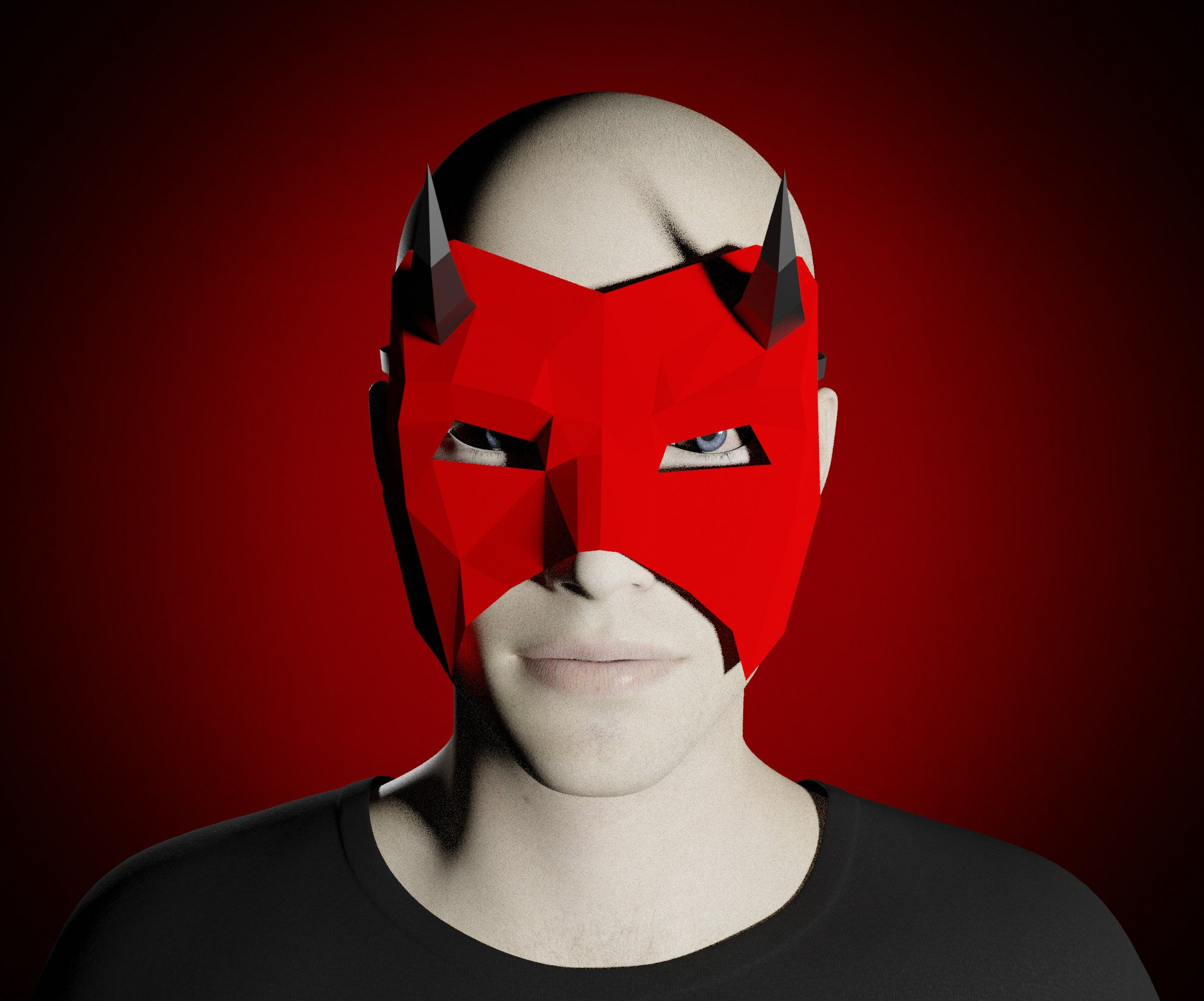 Devil Half-mask PAPERCRAFT 3d DIY Masquerade Ball Mask for - Etsy