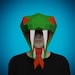 SNAKE MASK PAPERCRAFT 3D Serpent Costume, Printable Diy Template Pdf ...