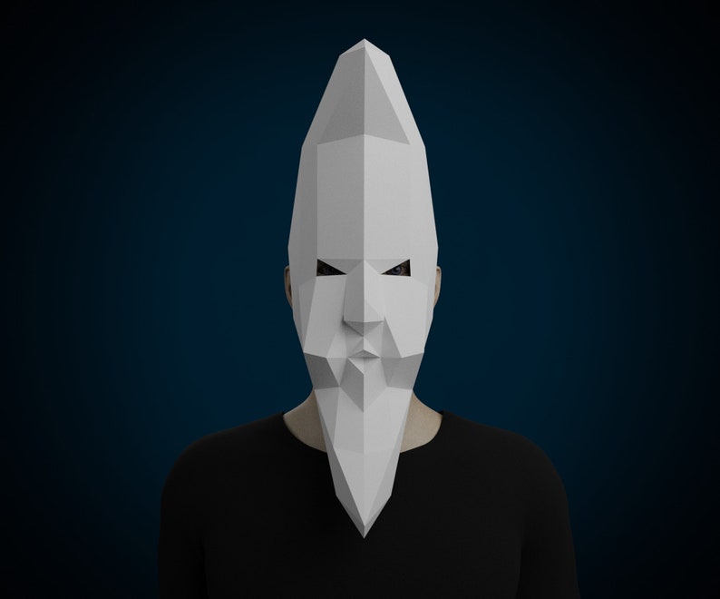 MOON MASK PAPERCRAFT Template, Printable Pdf Pattern for 3D Low Poly ...