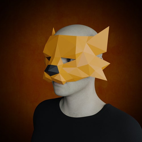 Half Cat Mask/diy Cat Mask/paper Cat Mask/diy Mask/fancy - Etsy