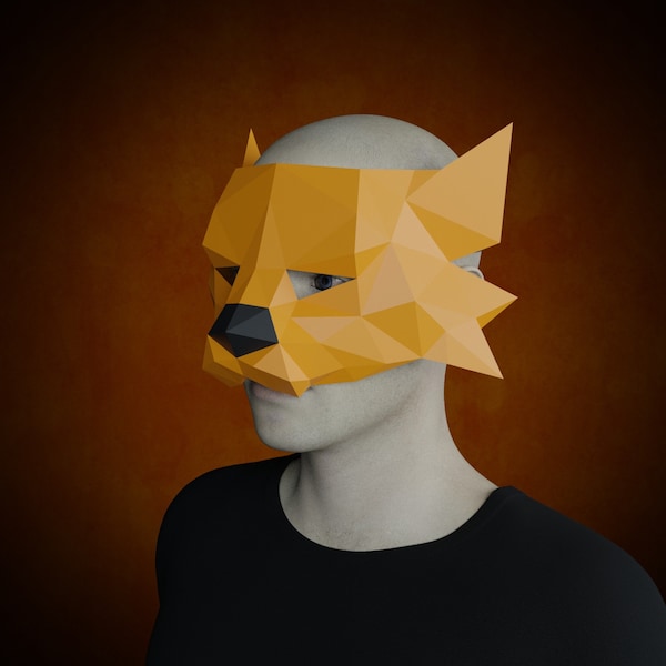 Half Cat Mask/diy Cat Mask/paper Cat Mask/diy Mask/fancy Dress ...