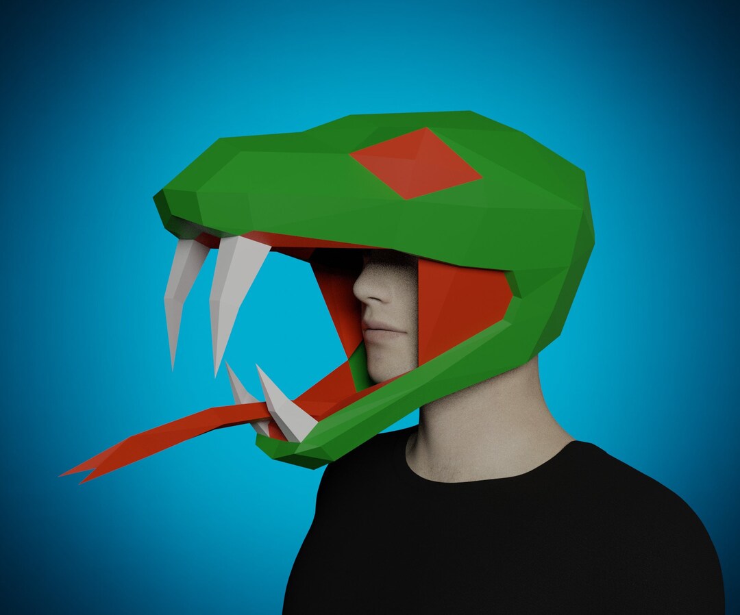 SNAKE MASK PAPERCRAFT- 3D Serpent Costume, Printable Diy Template Pdf ...
