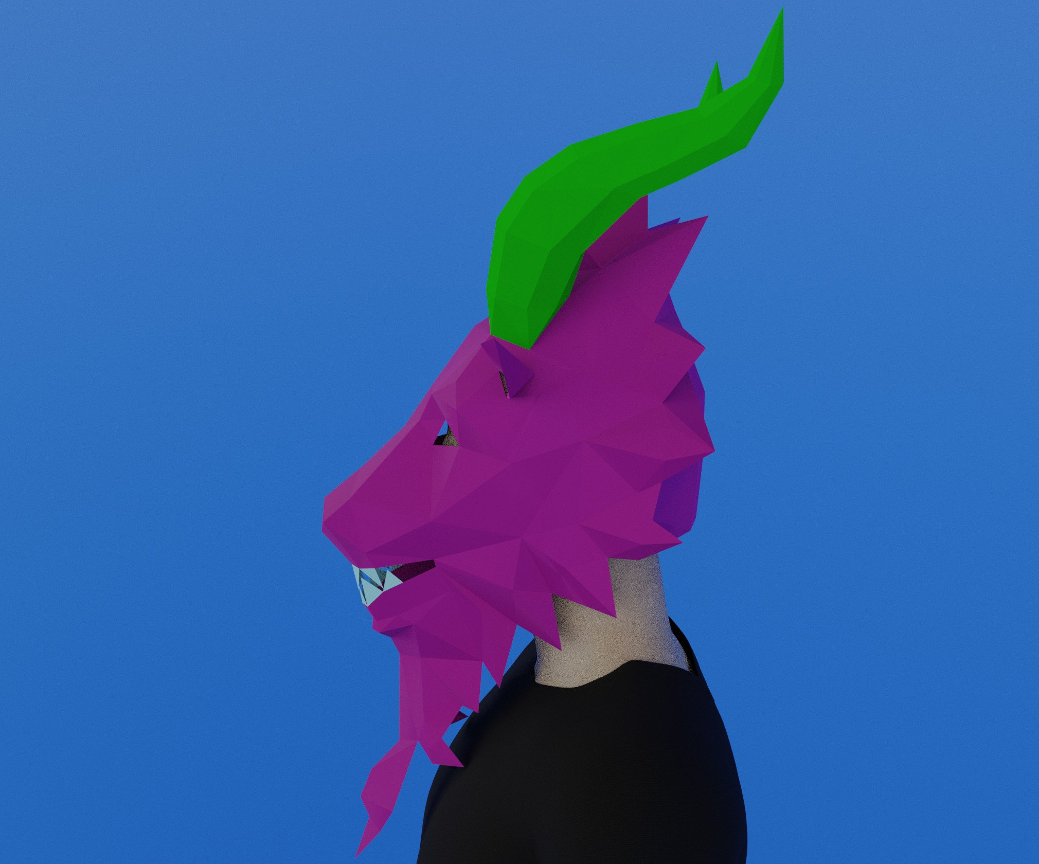 Papercraft MASK 3D - Chupacabras, Printable Template PDF Pattern ~ DIY ...