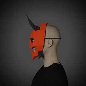 Oni PAPERCRAFT MASK Japanese DEMON , Printable Pattern Template, 3d ...