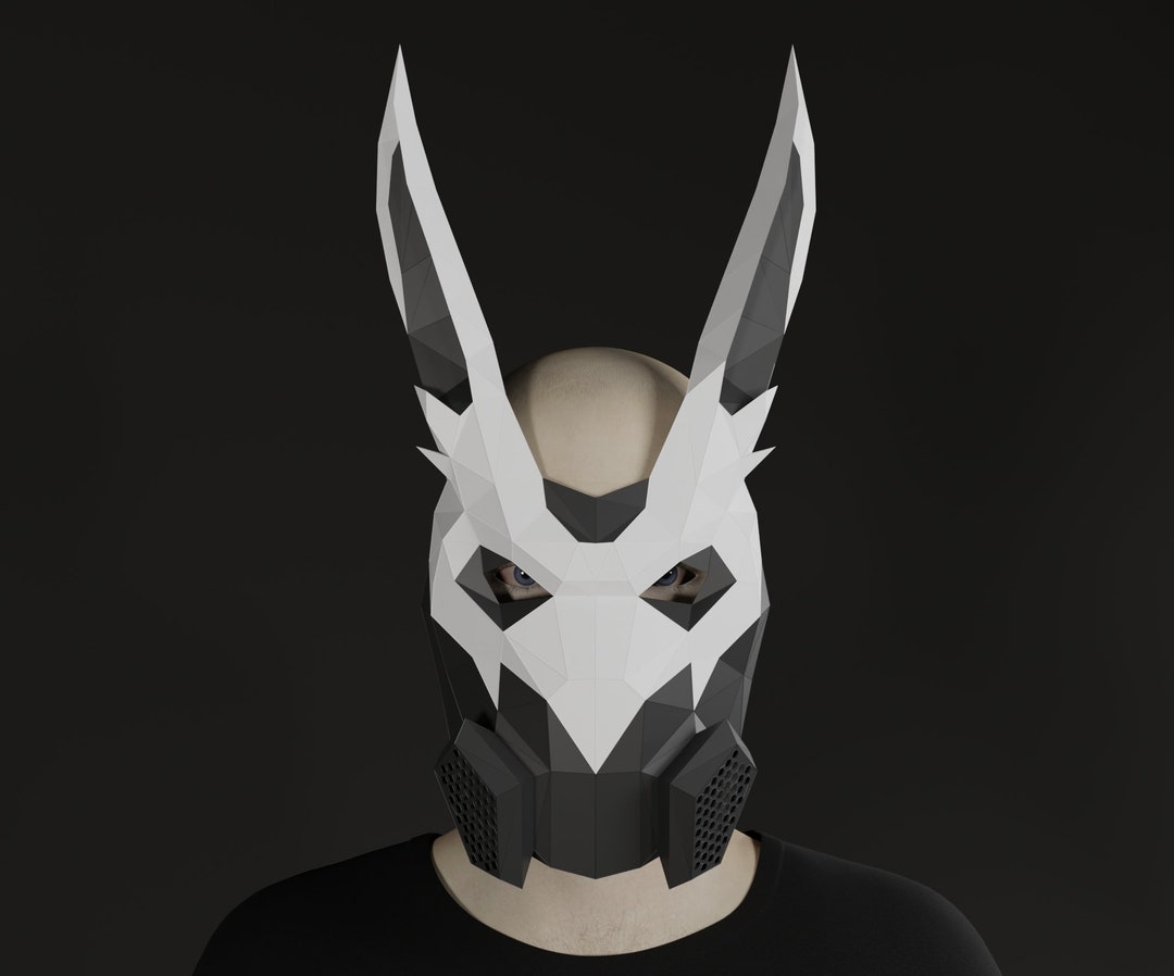 PAPERCRAFT BUNNY GASMASK Respirator, 3D Paper Costume Template, Make ...