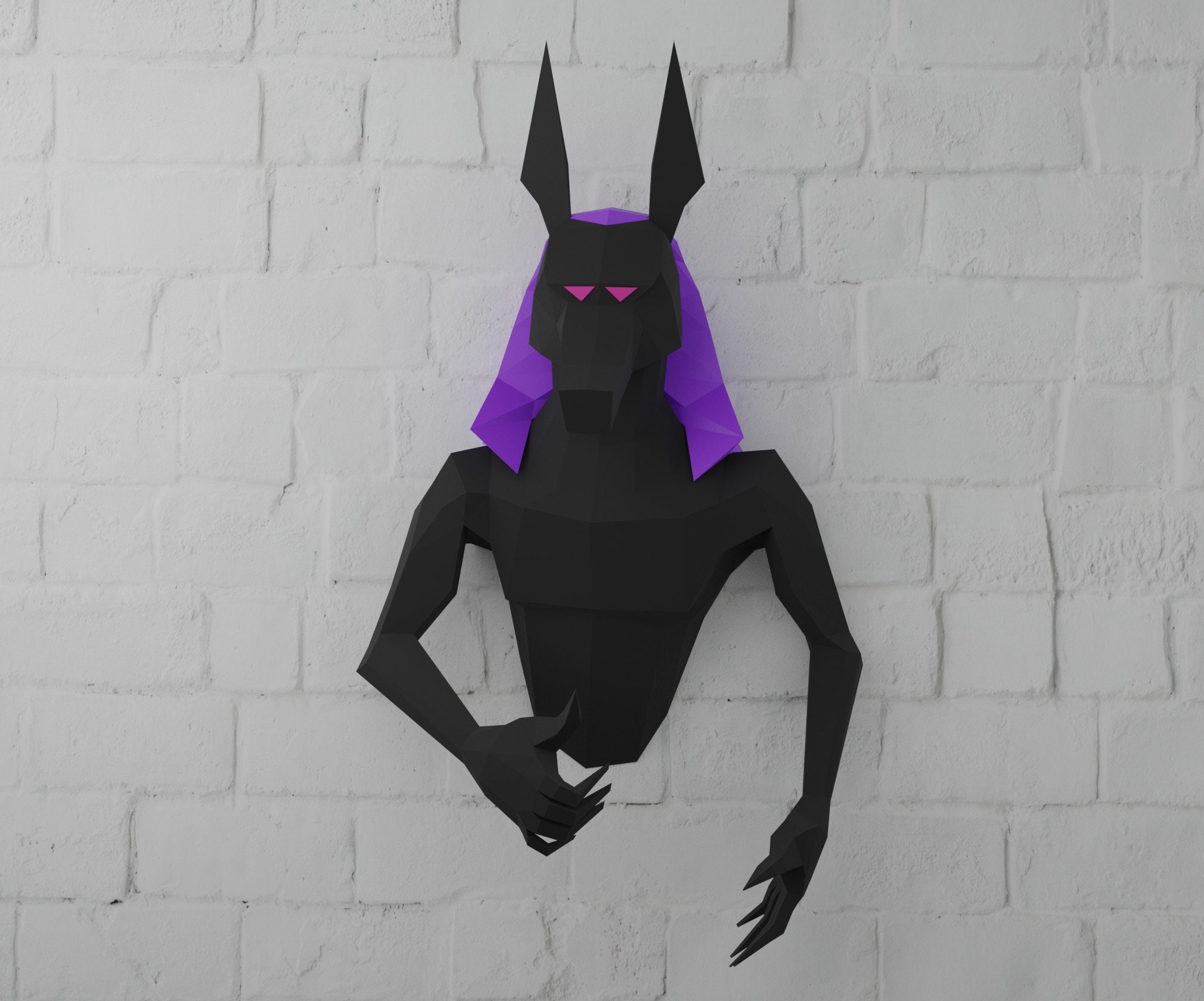 PAPERCRAFT 3D WALL DECOR Anubis God, Printable Pdf Template Pattern ...