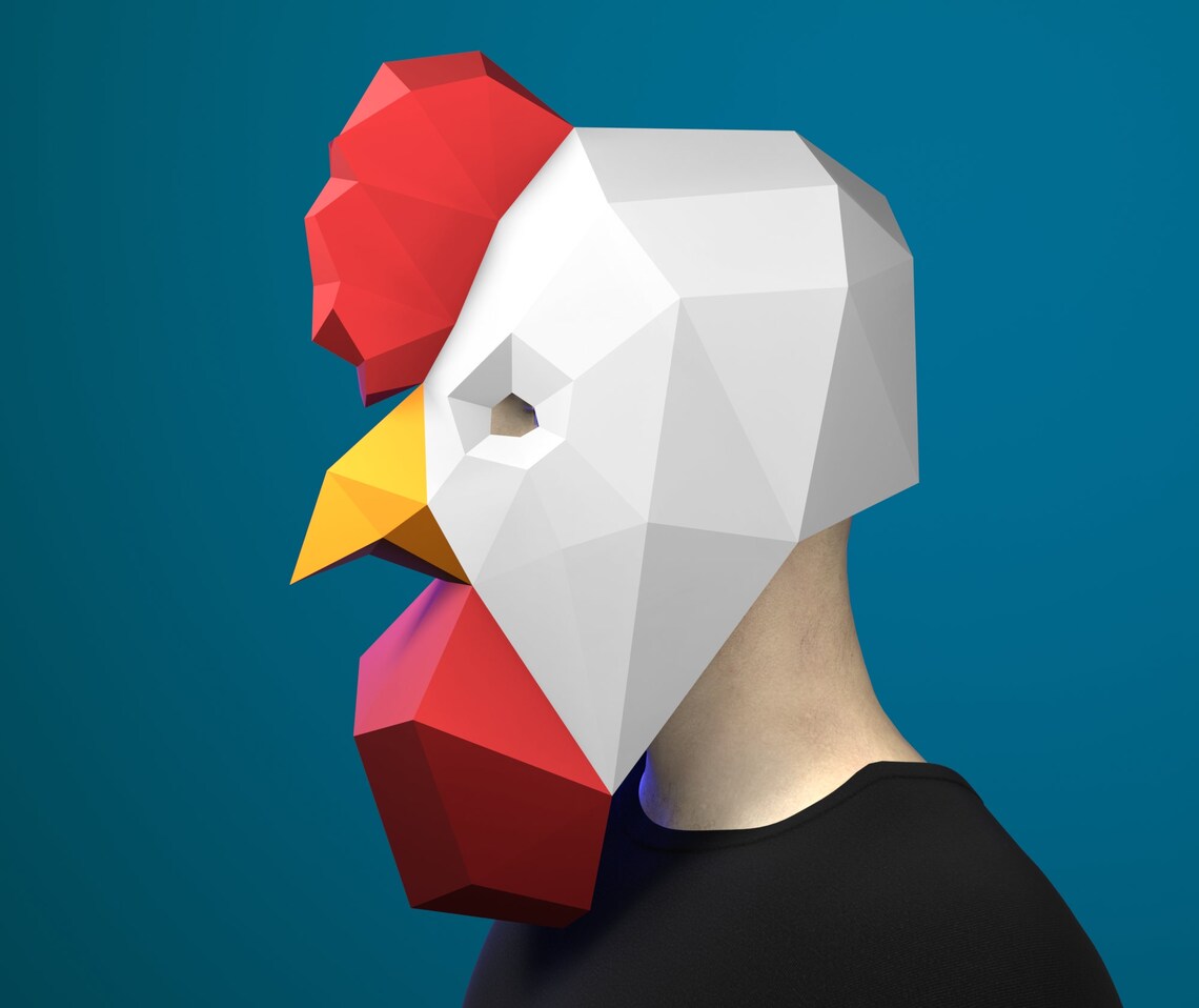 PAPERCRAFT ANIMAL Mask - Chicken Bird 3D, Easy Diy Adult Paper ...