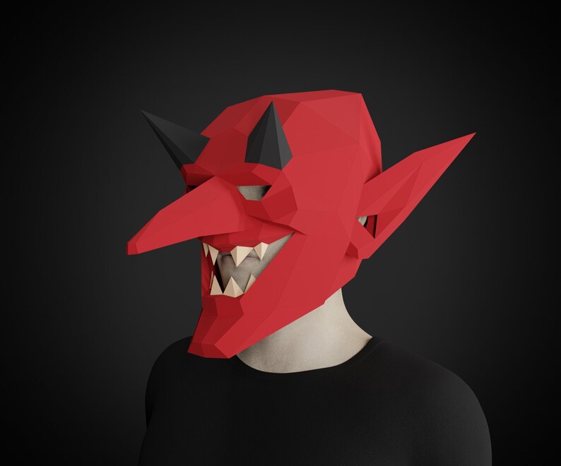 PAPERCRAFT MASK GHOUL Demon Printable Pattern Template 3d - Etsy
