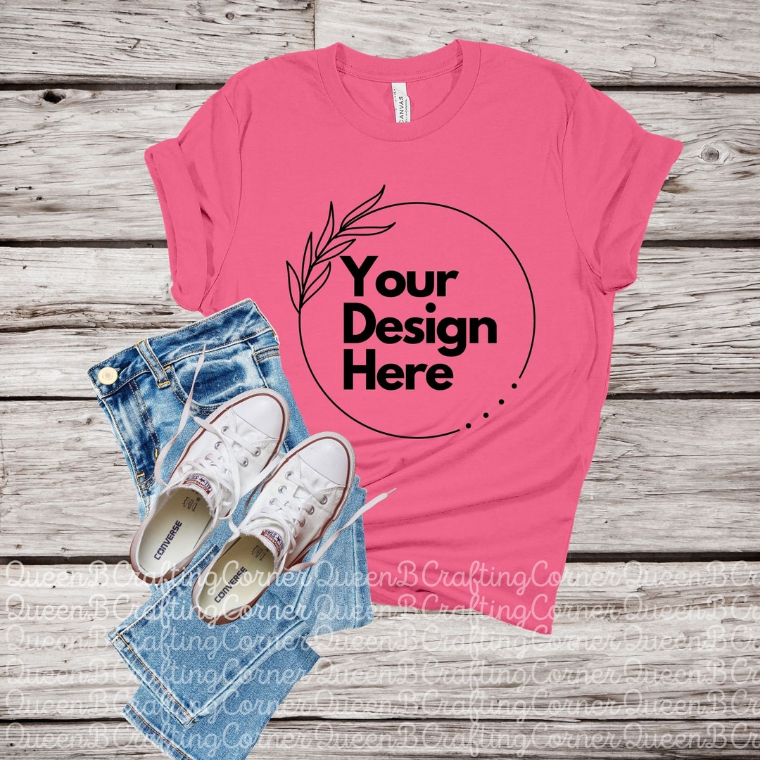 Bella+canvas 3001 Charity Pink Mockup - Etsy