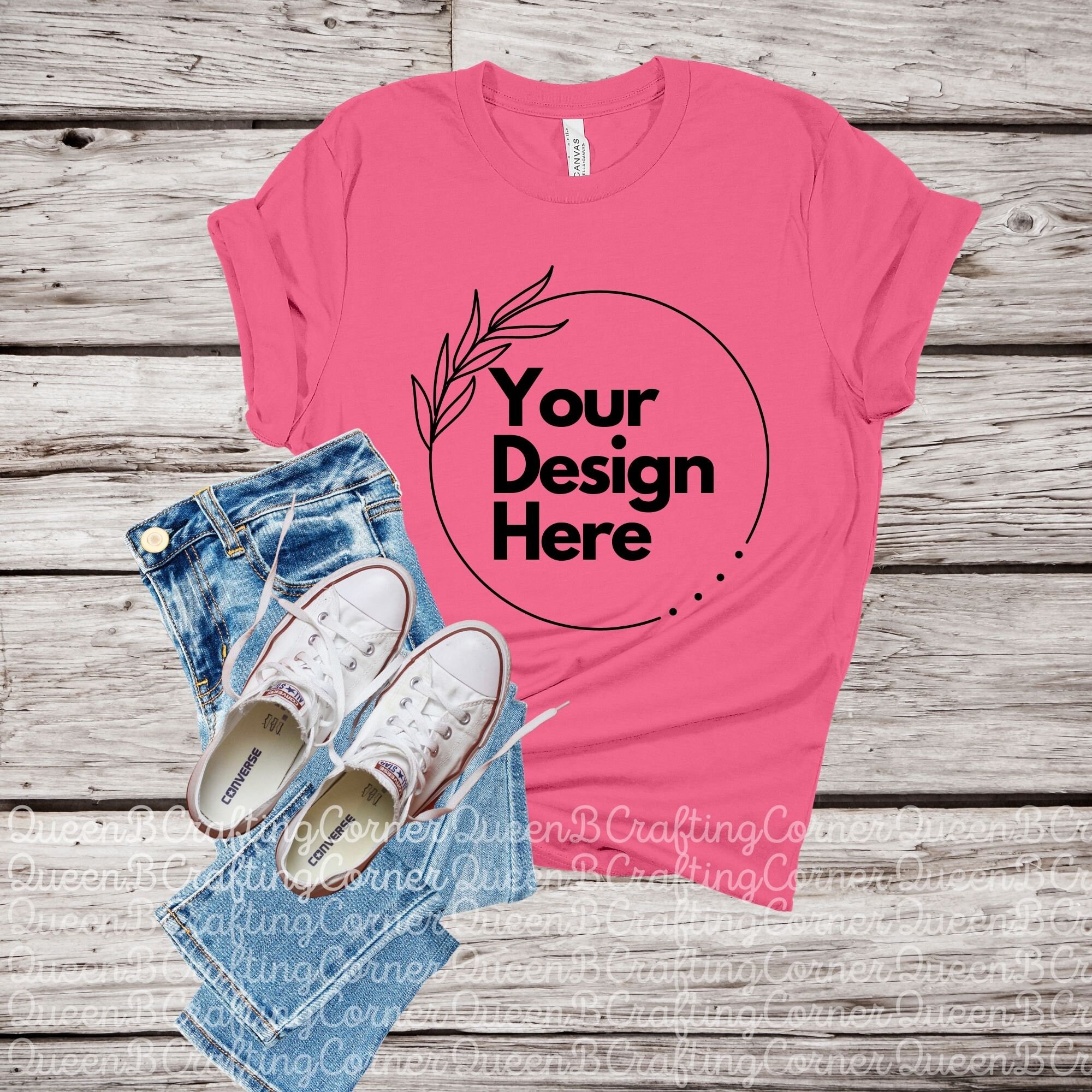 Bella+canvas 3001 Charity Pink Mockup - Etsy