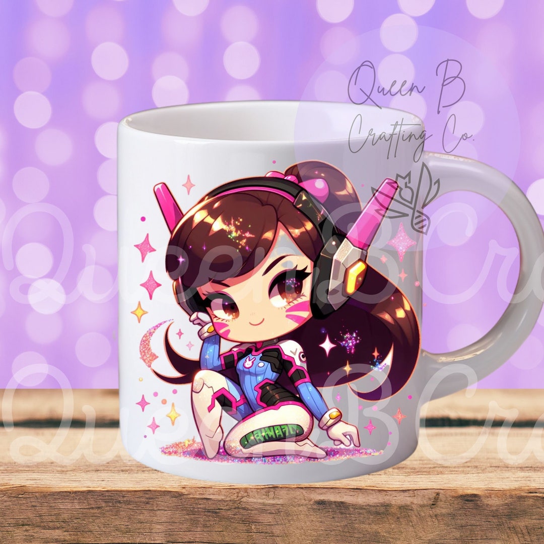 Over Watch Mug, Over Watch Glass Cup, Dva Gift, Dva Cup, Gamer Girl Cup ...