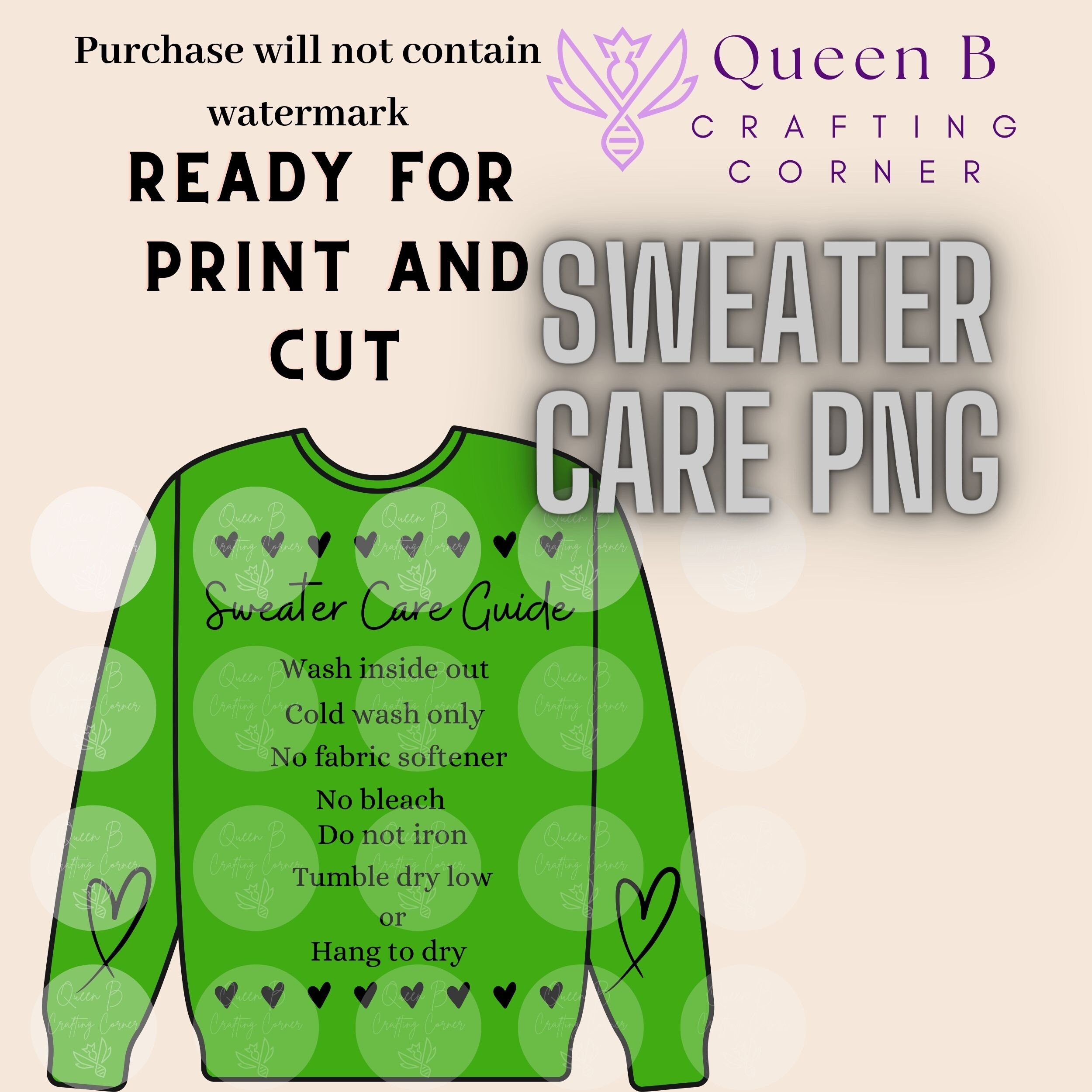 Sweater Care Card PNG, Gildan 18000 Care Card, Gildan Care Instructions ...