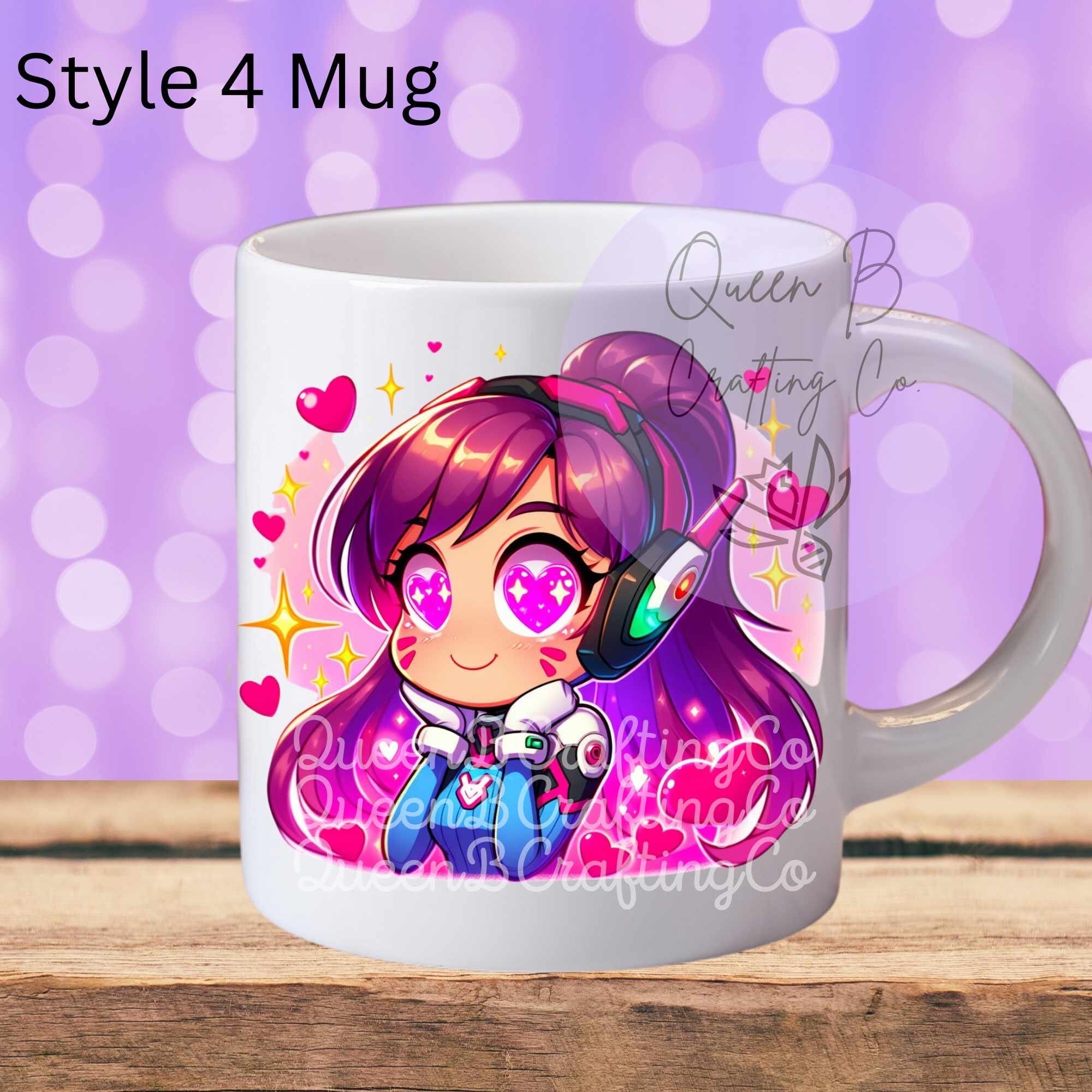Over Watch Mug, Over Watch Glass Cup, Dva Gift, Dva Cup, Gamer Girl Cup ...