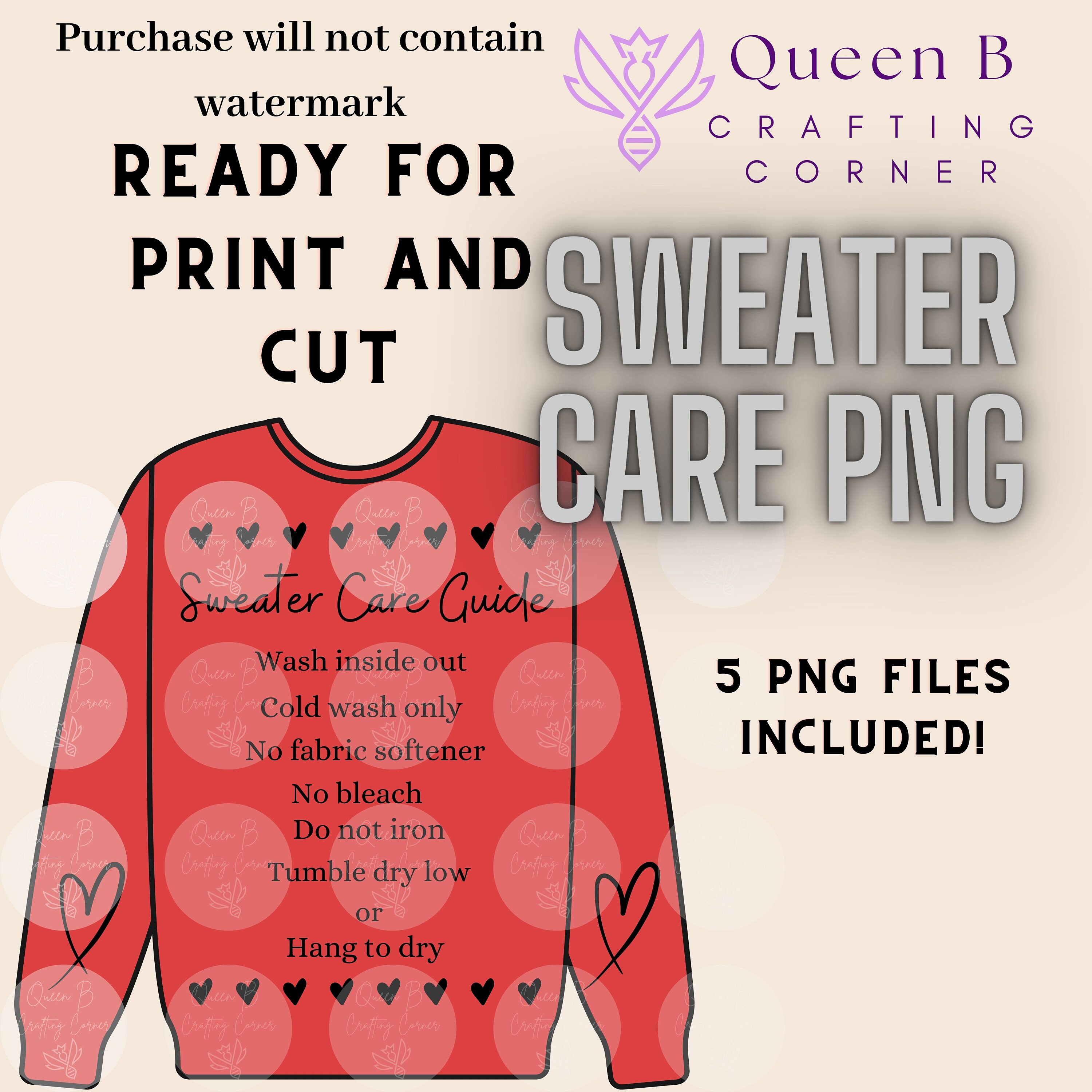 Sweater Care Card PNG, Gildan 18000 Care Card, Gildan Care Instructions ...