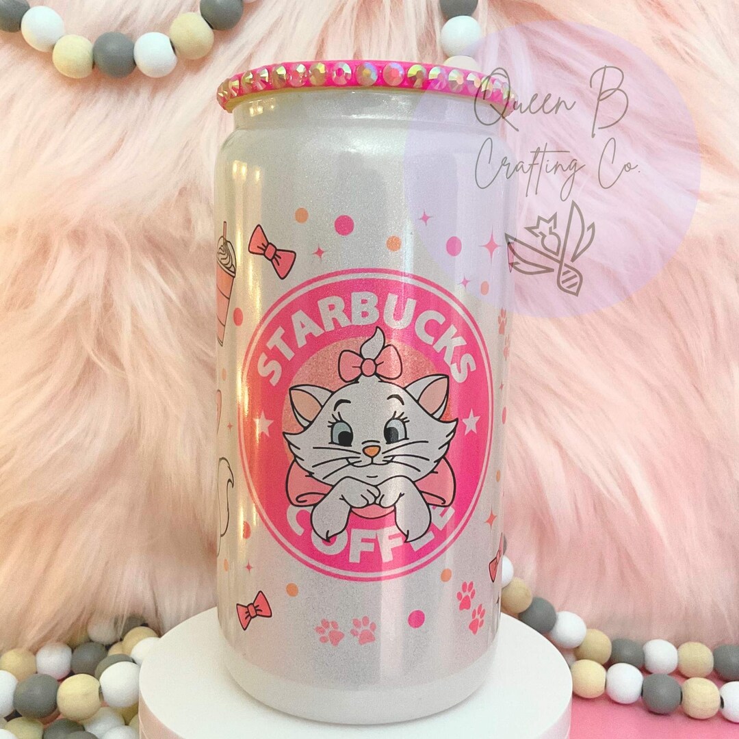 16oz Marie Starb Cup, Pink Kitten Cup, Pink Cup, Cat Cup, Christmas Cup ...