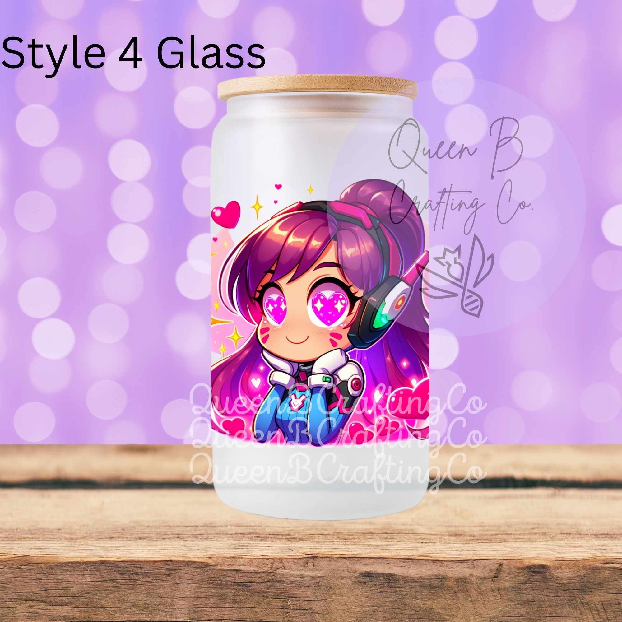 Over Watch Mug, Over Watch Glass Cup, Dva Gift, Dva Cup, Gamer Girl Cup ...