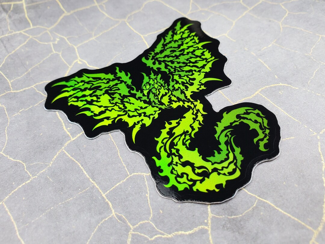 Green Fire Phoenix Sticker Holographic Vinyl Sticker 3 - Etsy