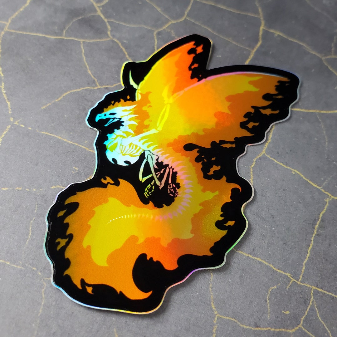 Phoenix Skeleton Sticker Holographic Vinyl Sticker 3 - Etsy