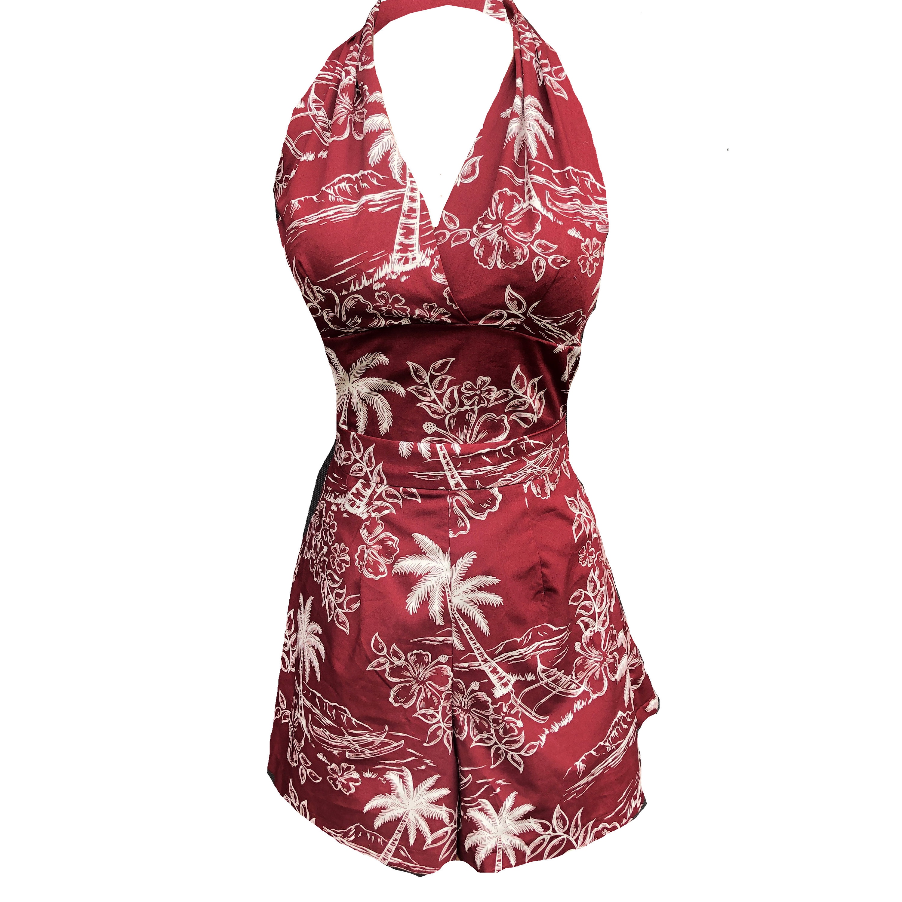 3 Piece Beach Playsuit 1950s Style-hawaiian Halter Neck - Etsy