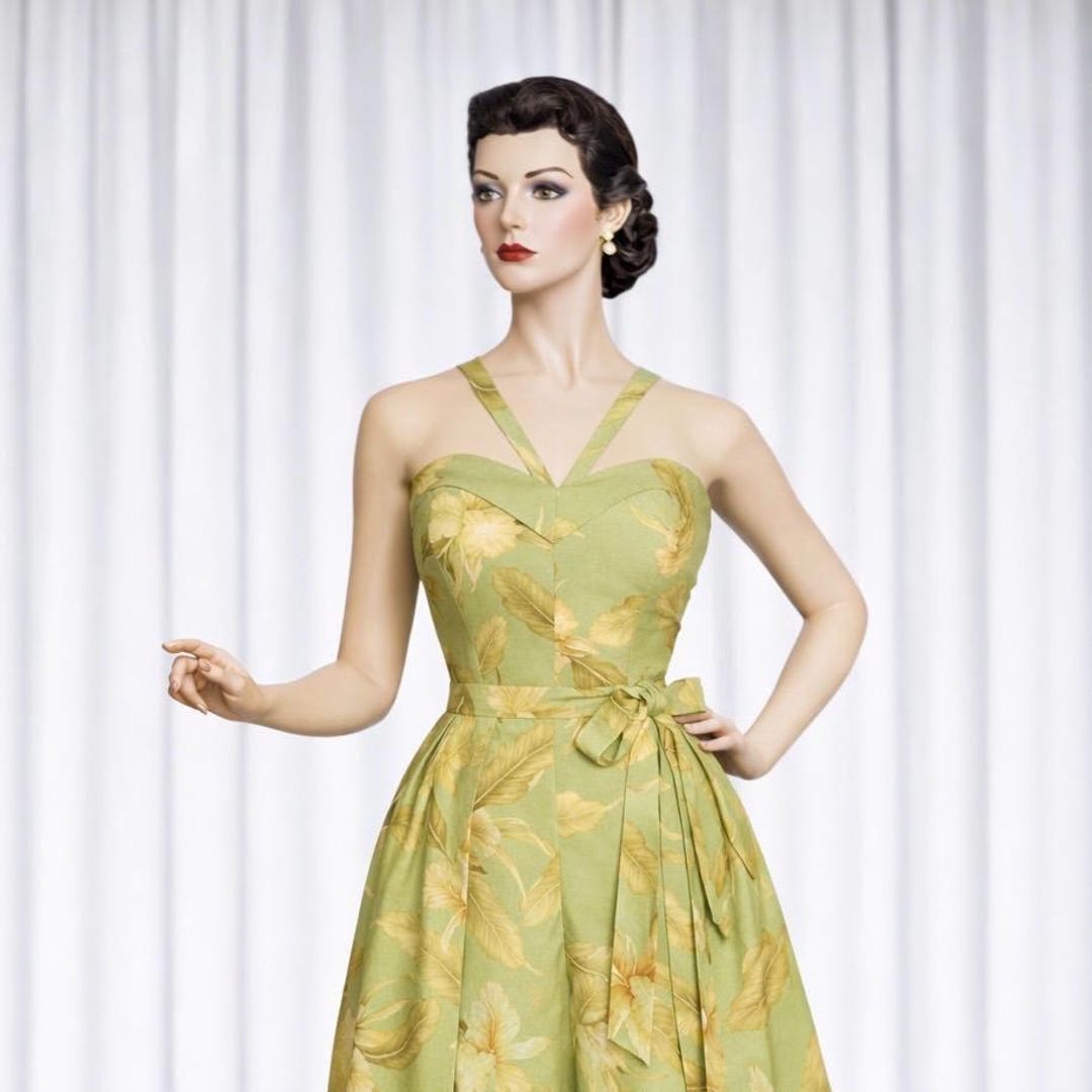 1950s Style Hawaiian Tiki Playsuit Set | Pinup Rockabilly 3 Piece Retro ...
