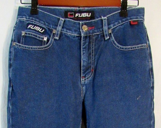 Skate 1990s Vintage FUBU the Collection Women's Blue Denim Straight Leg Jeans, Size: 28 X 30 ...