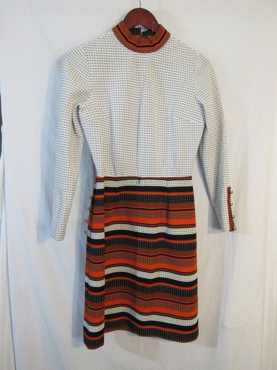 Vintage 1960s The Kollection Two Piece Orange and Bla… - Gem