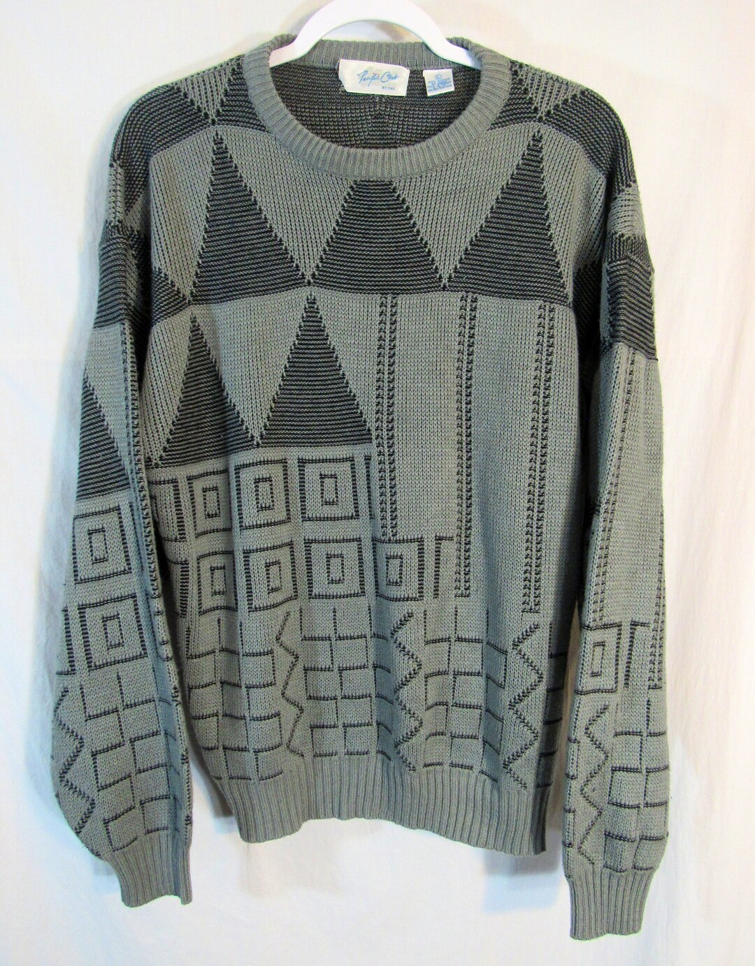 Vintage 1990s Pacific Club by NAK Men's TV Dad Gray/black Asymmetrical ...