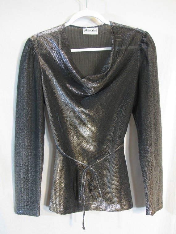 Disco! 1980s Vintage Boston Maid Women's Silver Spark… - Gem