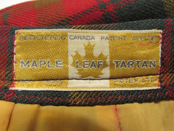 1960s Vintage Maple Leaf Tartan wool Skirt, Size 29" … - Gem