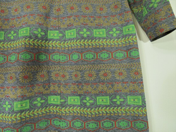 Vintage 1960s Gray Heathered Polyester Knit Mod Neon … - Gem