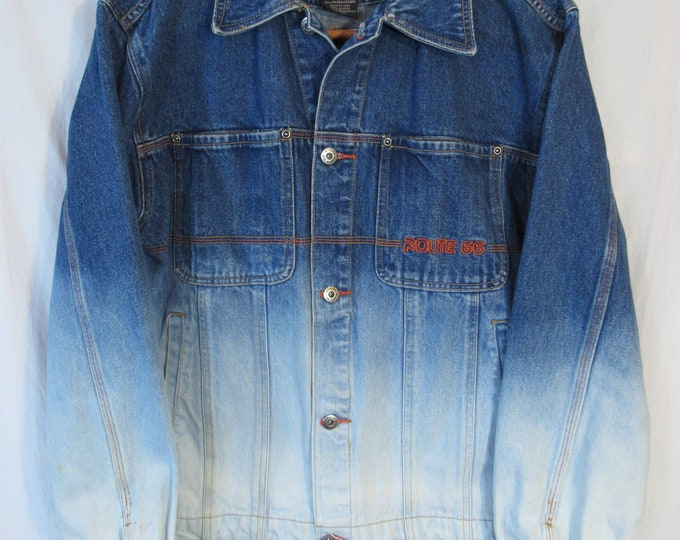 Rare Vintage 1990s Kmart Route 66 Men's XL Chest 44" Blue Ombre Red ...