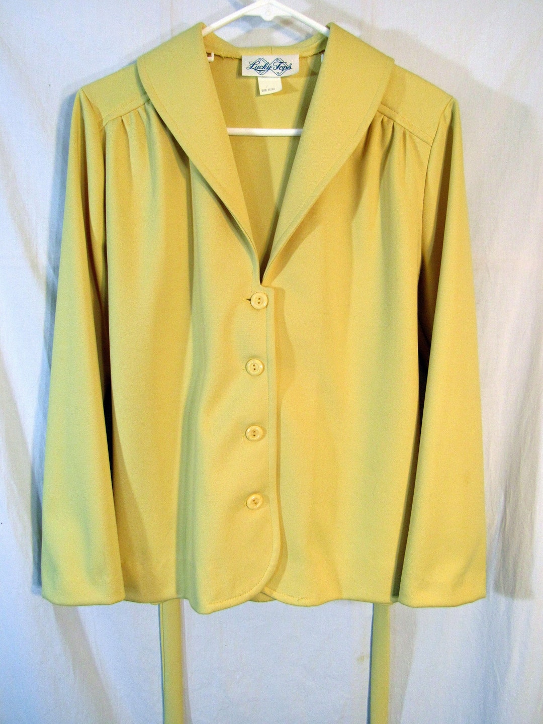Groovy! 1970s Vintage Lucky Tops Women's Lemon Yellow Button Jacket W ...