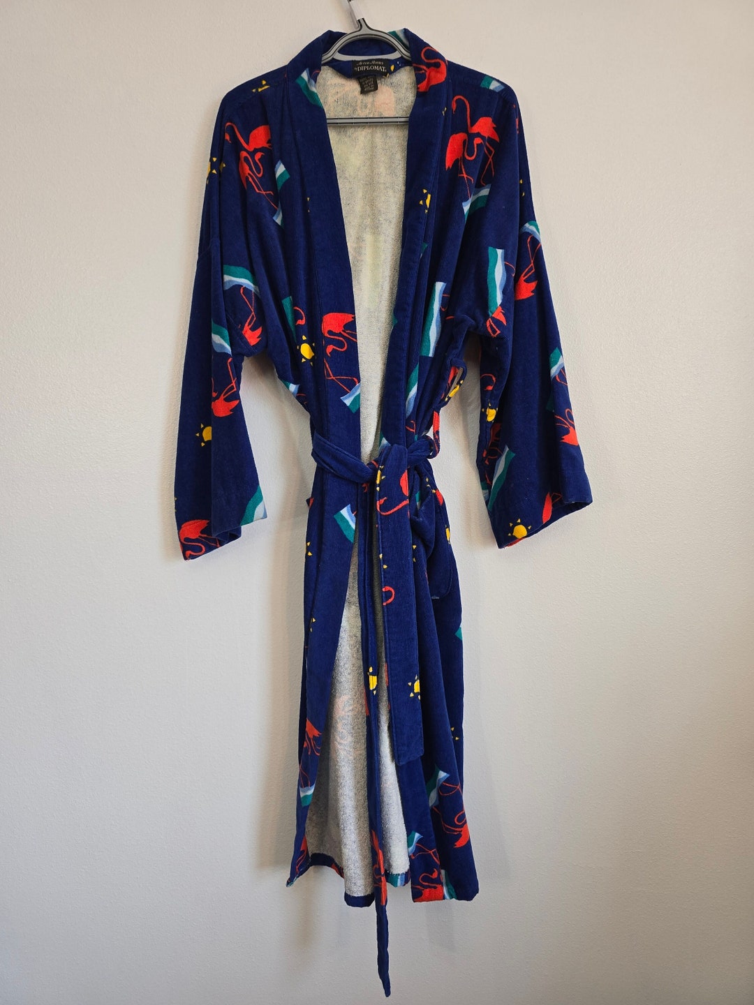Vintage After Hours by Diplomat Dark Blue Flamingo/sea/sun Pattern ...