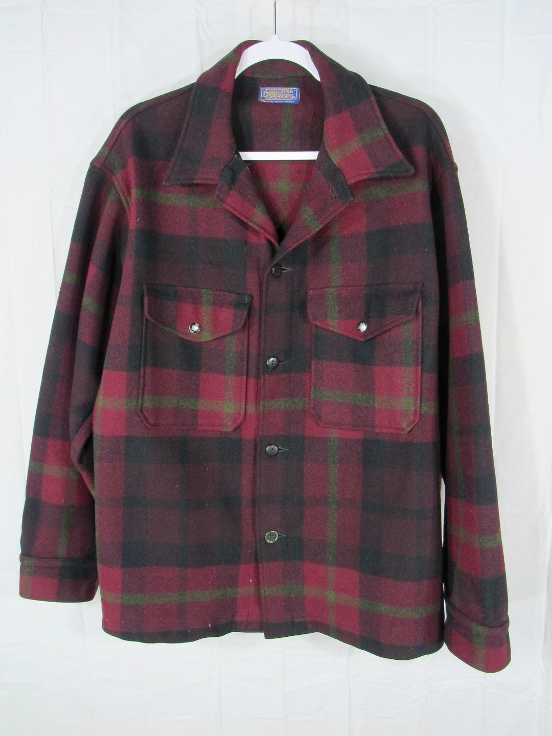 Mid 60s Vintage Pendleton Men's Heavy Plaid Wool Shirt Jac Jacket ...