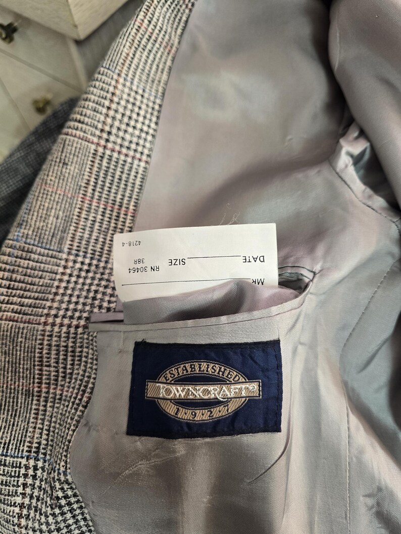Vintage Jcpenney Penneys Towncraft Black/white Houndstooth Check Plaid ...
