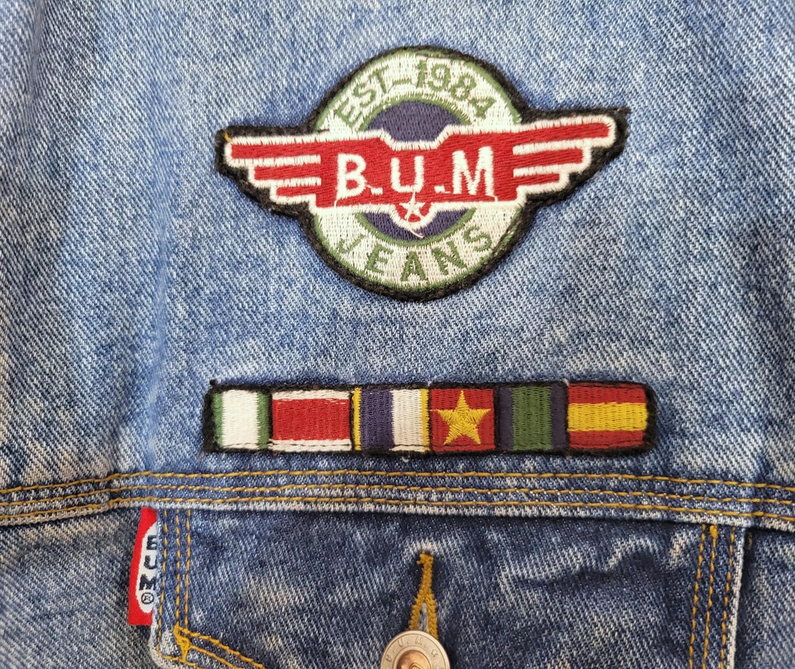 Vintage 1990s B.u.m. BUM Equipment Light Wash Cotton Denim Trucker ...