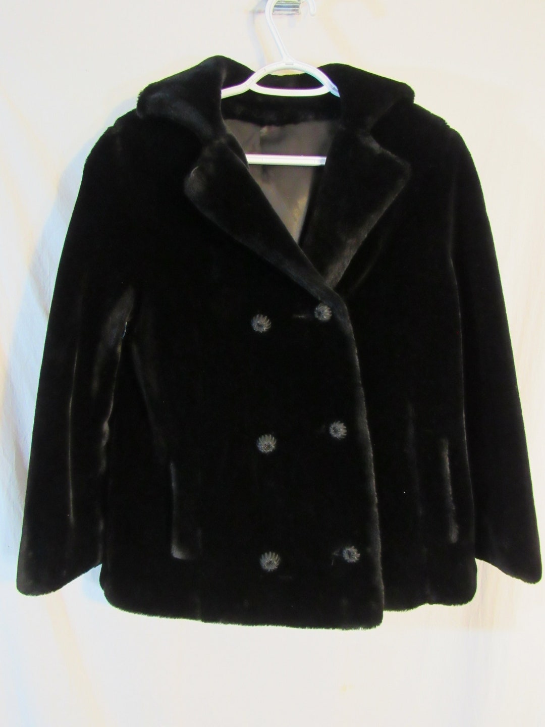Vintage Glen Sea by Glenoit Buttrey's 1960s Black Faux Fur Double ...