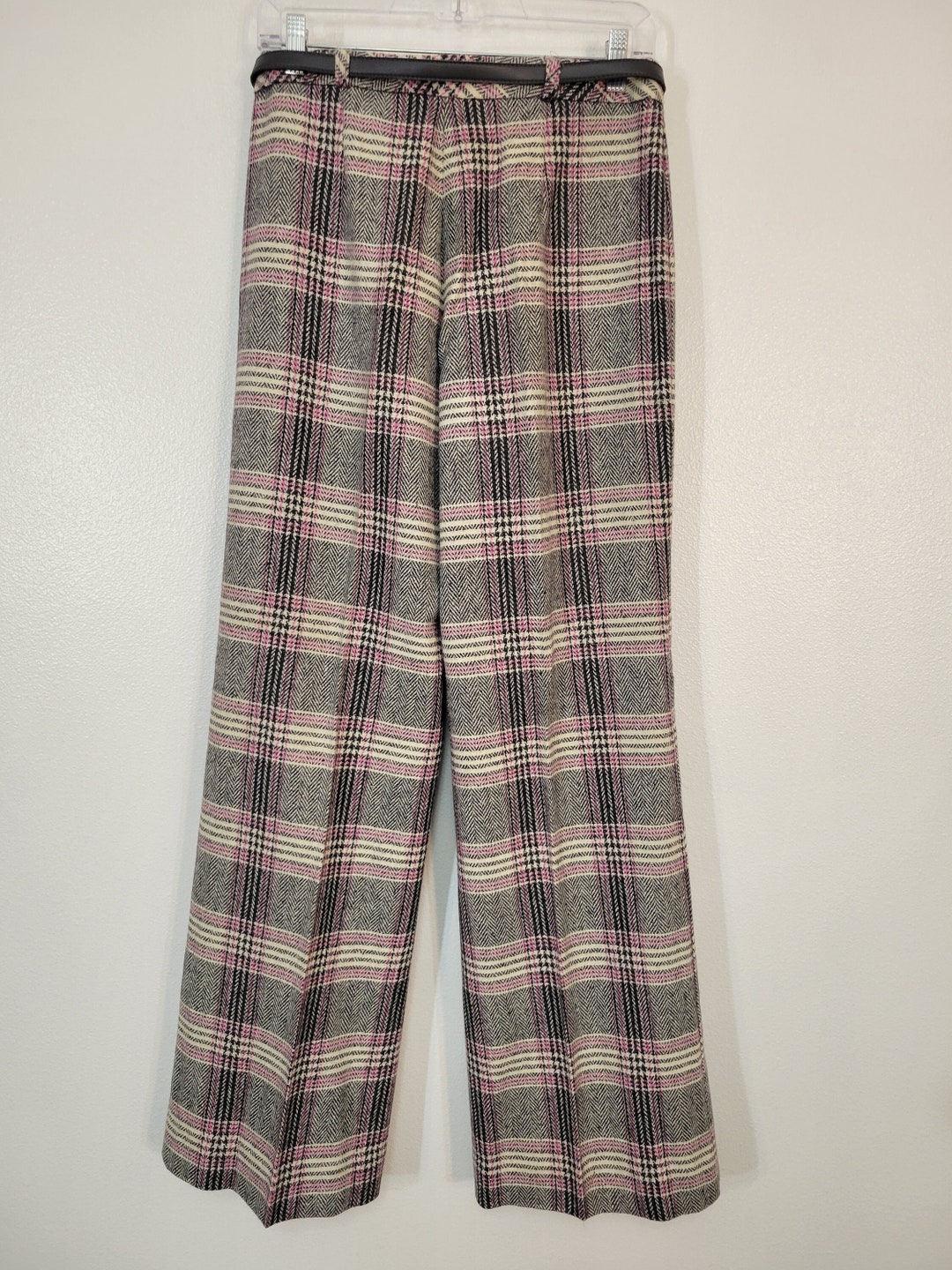 Mod! Vintage 1970s Modern Juniors Pink/gray Plaid Wool Blend Unlined ...